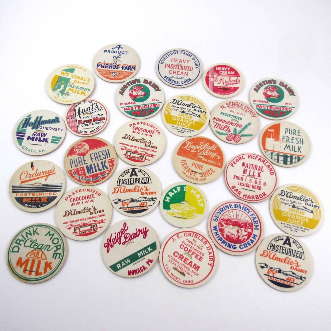 Assorted Vintage Milk Bottle Caps Set of 25 Lot C - Etsy
