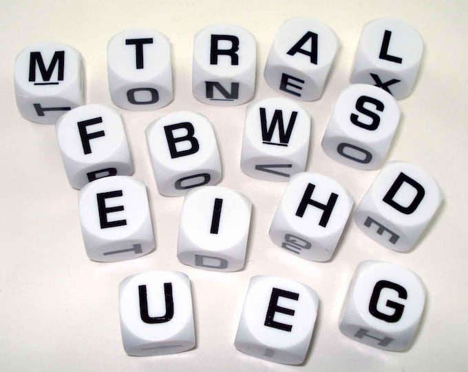 Boggle Black Alphabet Letter Blocks Game Pieces Set of 16 - Etsy
