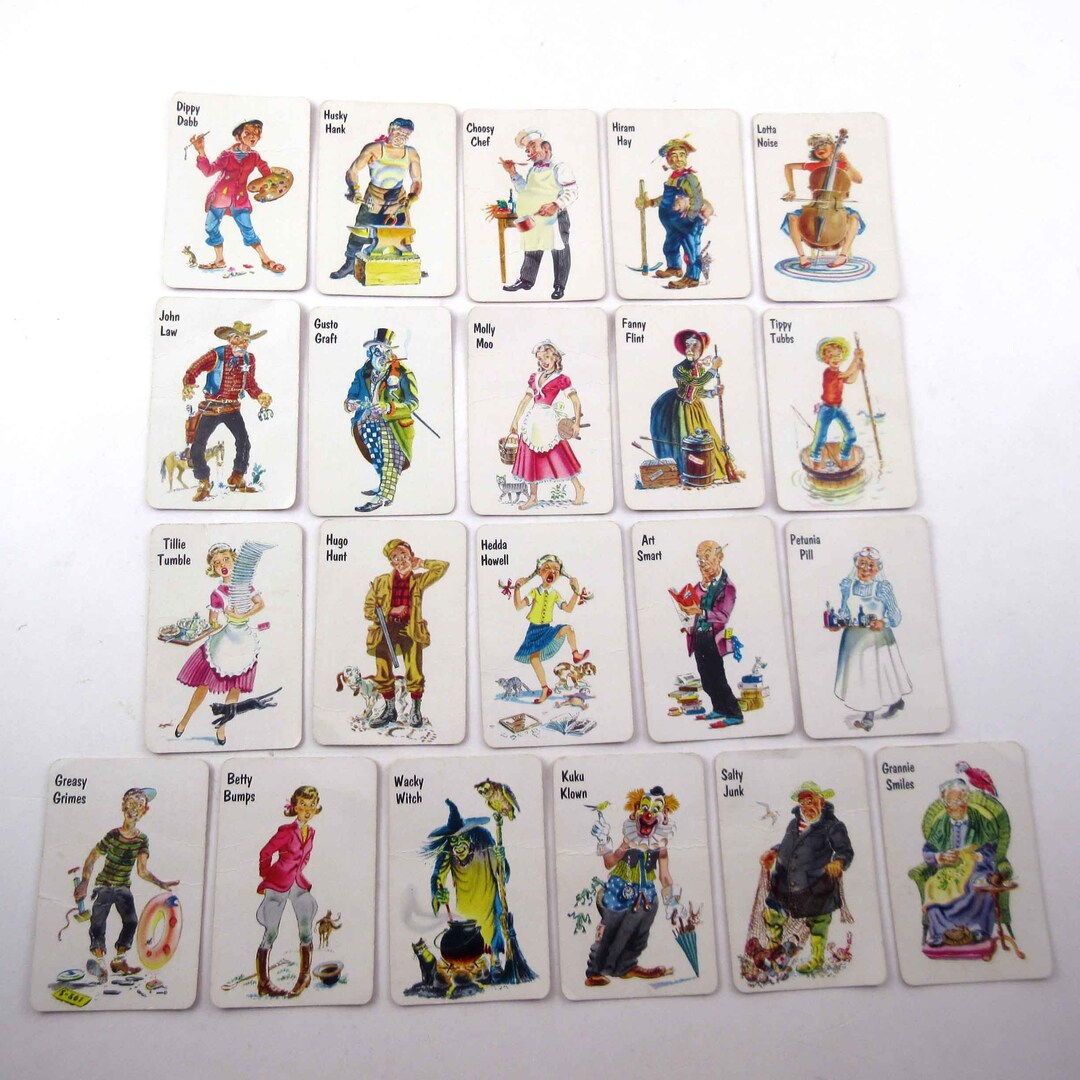 Vintage Whitman Old Maid Miniature Children's Playing Cards With Cute ...