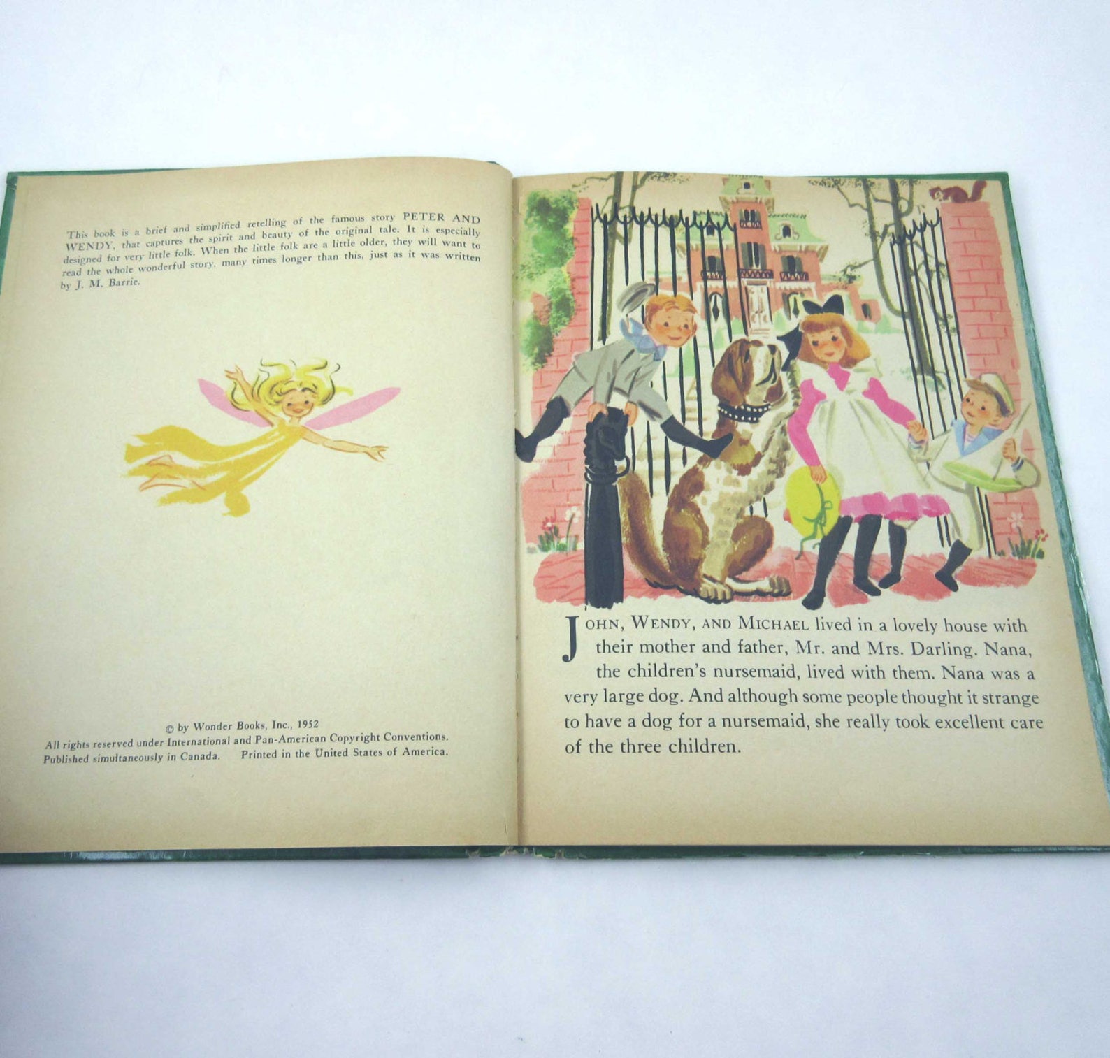 Peter Pan Vintage 1950s Children's Wonder Book Retold by Marcia Martin ...