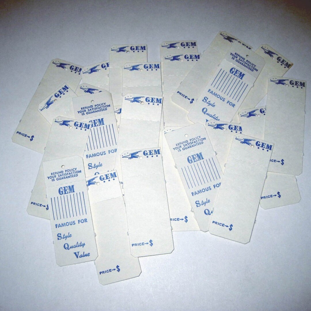 Vintage Unused Gem Store Pricing or Merchandise Tags Set of 24 - Etsy