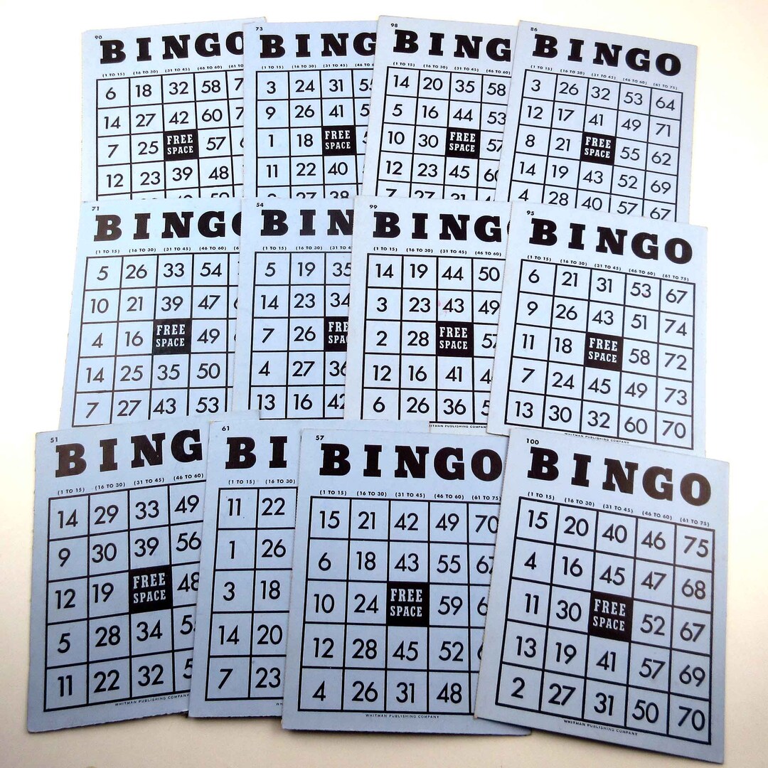 Vintage Blue Bingo Cards by Whitman Set of 12 - Etsy