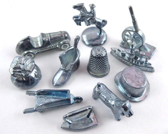 Vintage Pewter Monopoly Game Pieces Set of 11 - Etsy