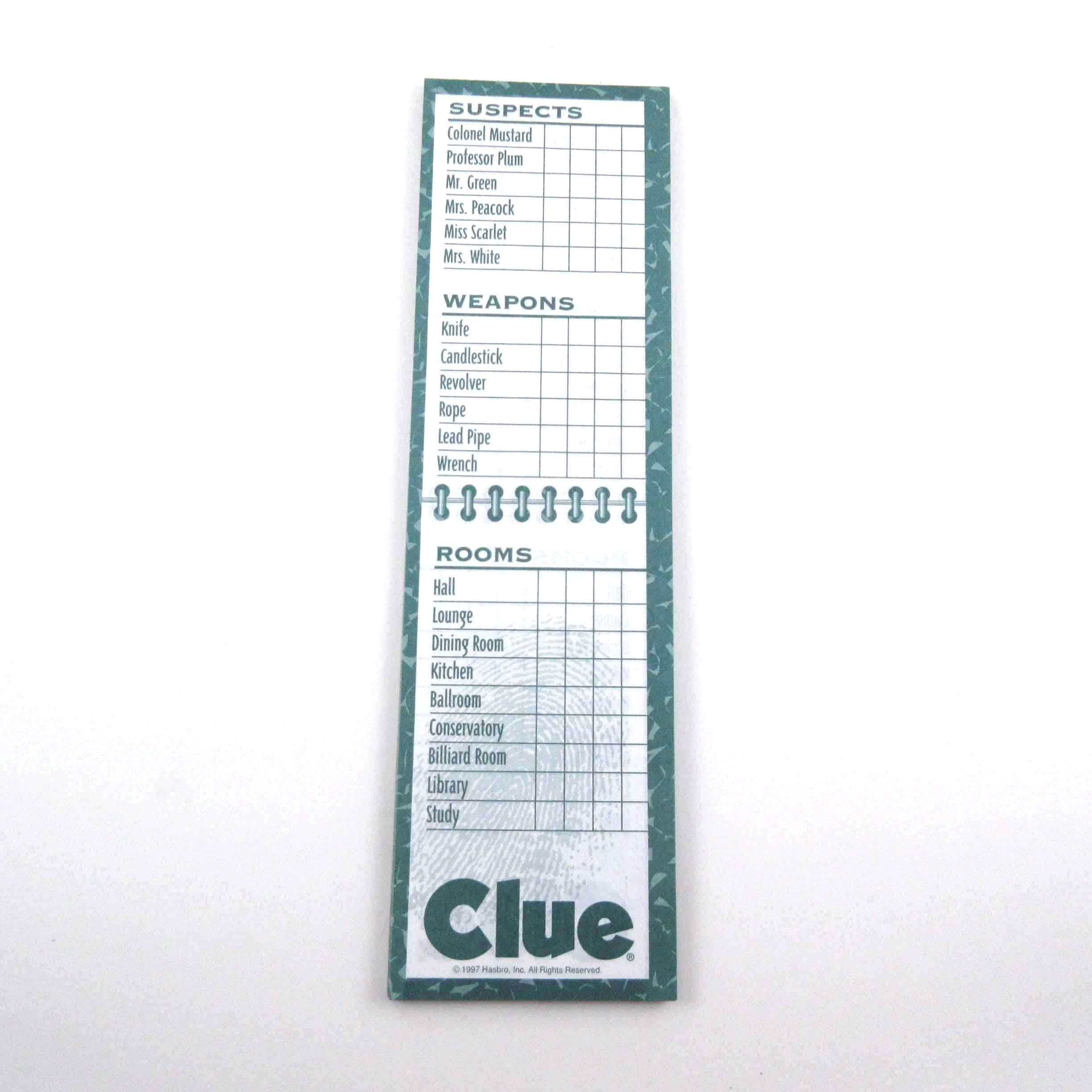 Clue Detective Notepad