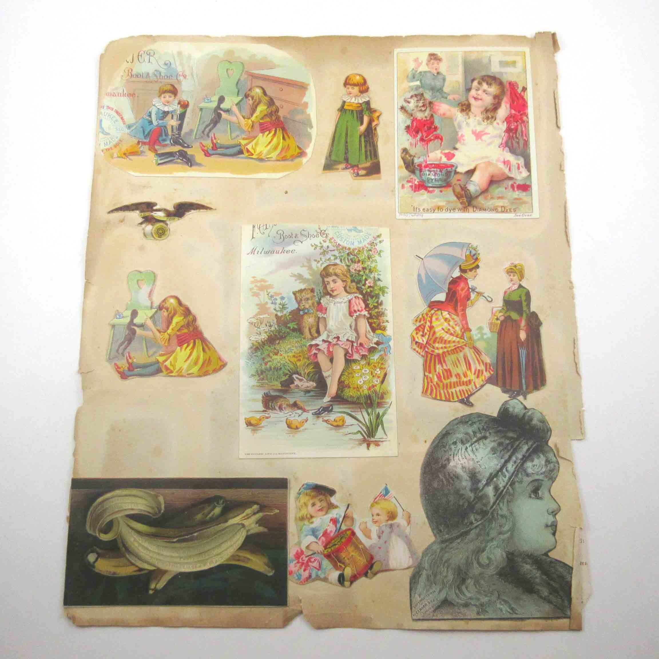 Vintage Victorian Scrapbook Page With Die Cut Scraps Flowers - Etsy