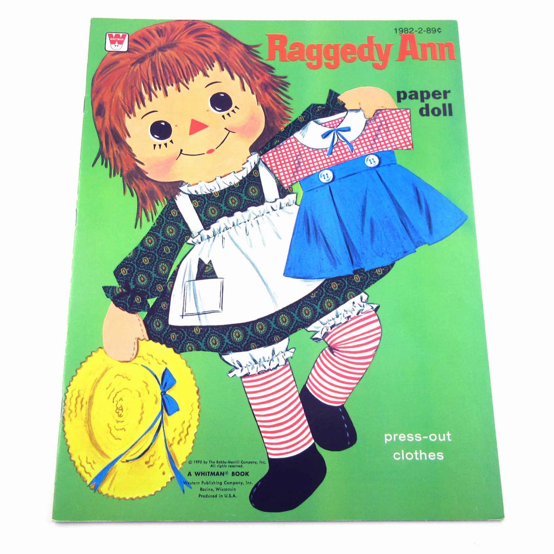 Vintage 1970s Raggedy Ann Paper Doll for Children Uncut by Whitman - Etsy