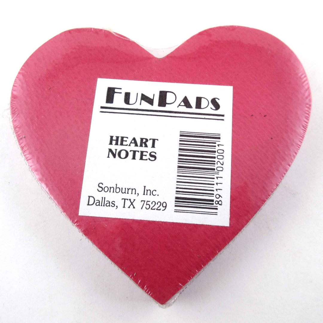 Vintage Red Heart Notes Stationery Fun Pads Writing Paper by Sonburn - Etsy