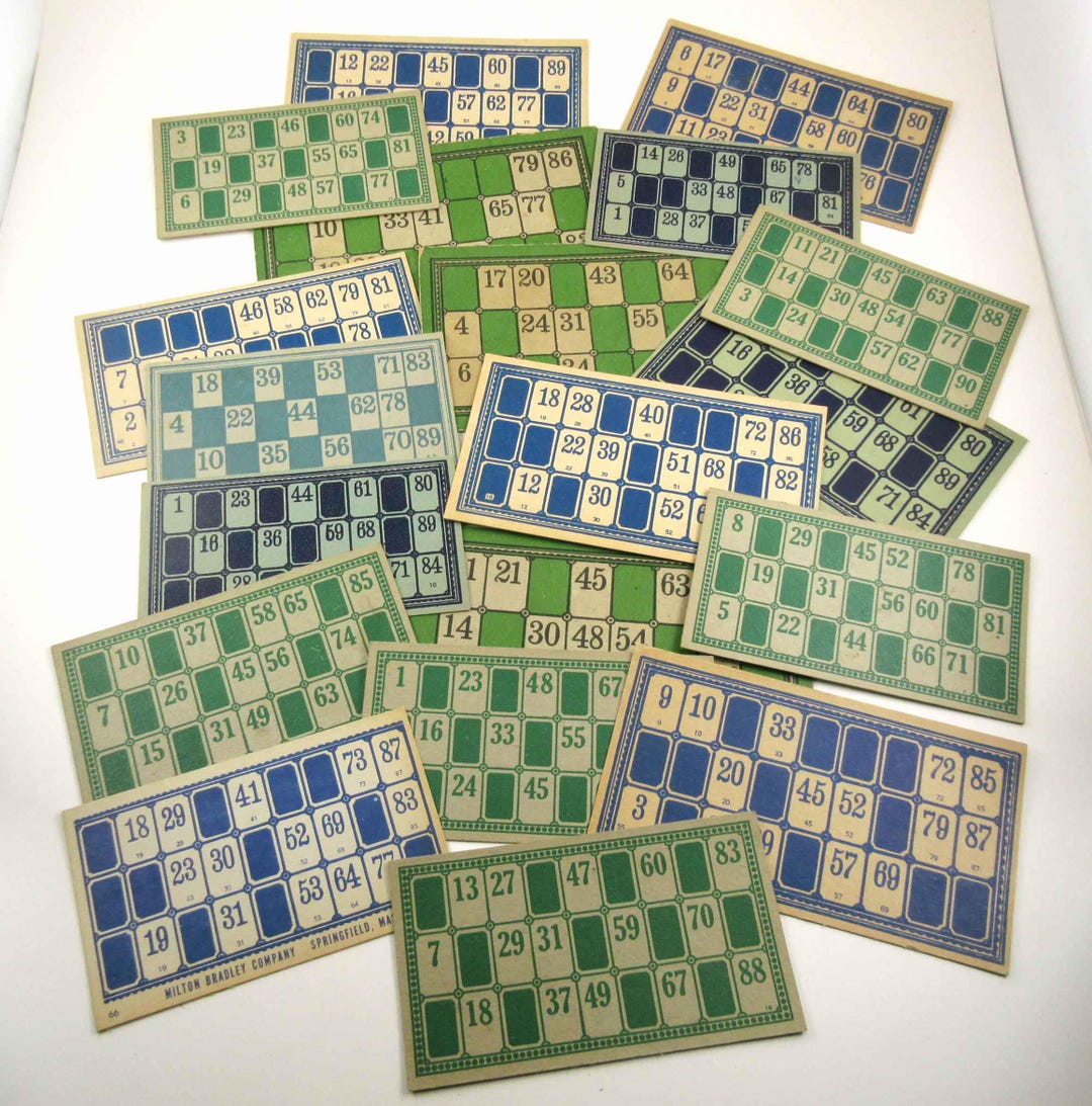 Vintage Assorted Lotto Game Cards With Numbers Set of 19 - Etsy