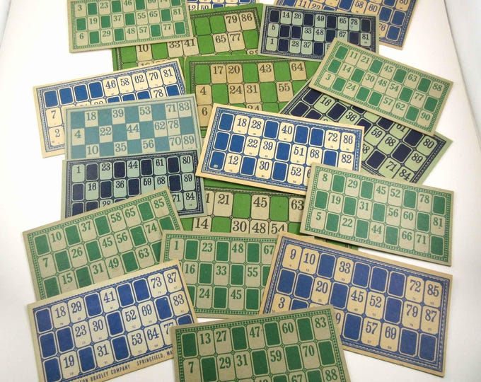 Vintage Assorted Lotto Game Cards With Numbers Set of 19 - Etsy