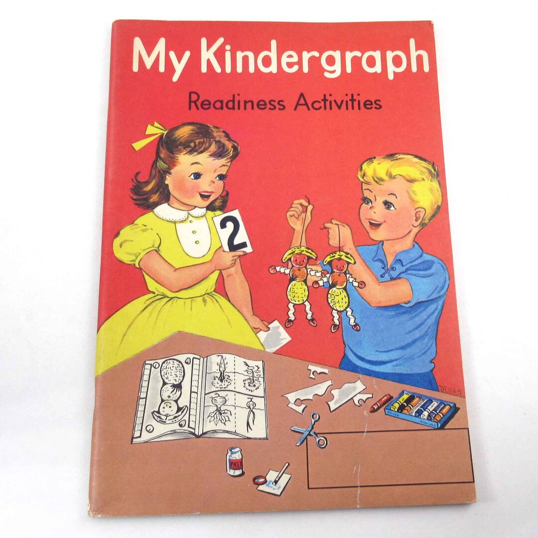 Vintage 1950s My Kindergraph Readiness Activities School Workbook - Etsy