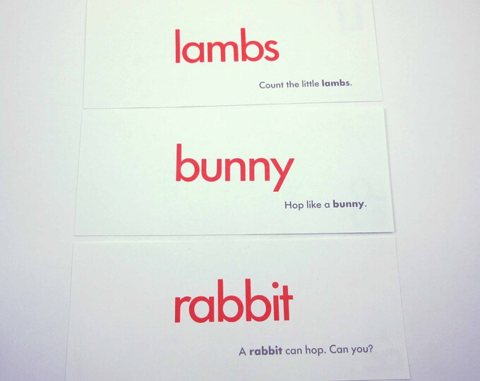 Vintage Children's School Flash Cards With Words and Pictures for ...