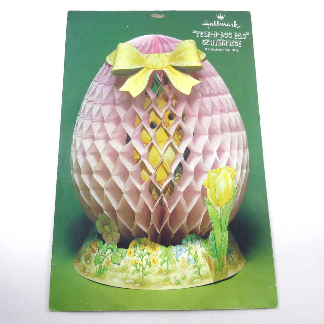 Vintage Peek A Boo Egg Honeycomb Easter Egg and Chick Decoration ...