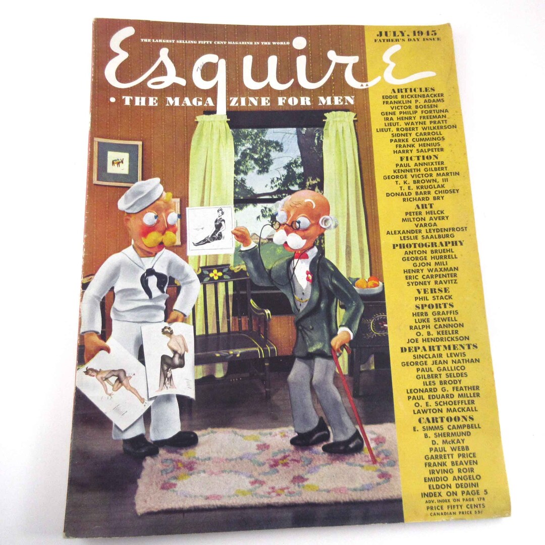 Vintage 1940s Esquire Magazine for Men July 1945 With Varga Pin up Girl ...