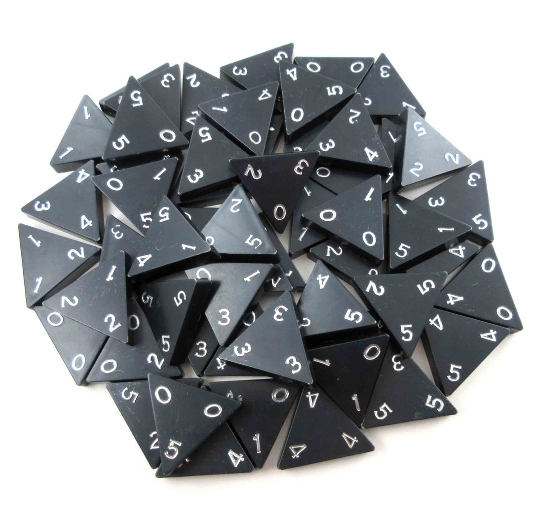 Vintage 1990s Triominos Black Triangular Plastic Game Pieces With White ...