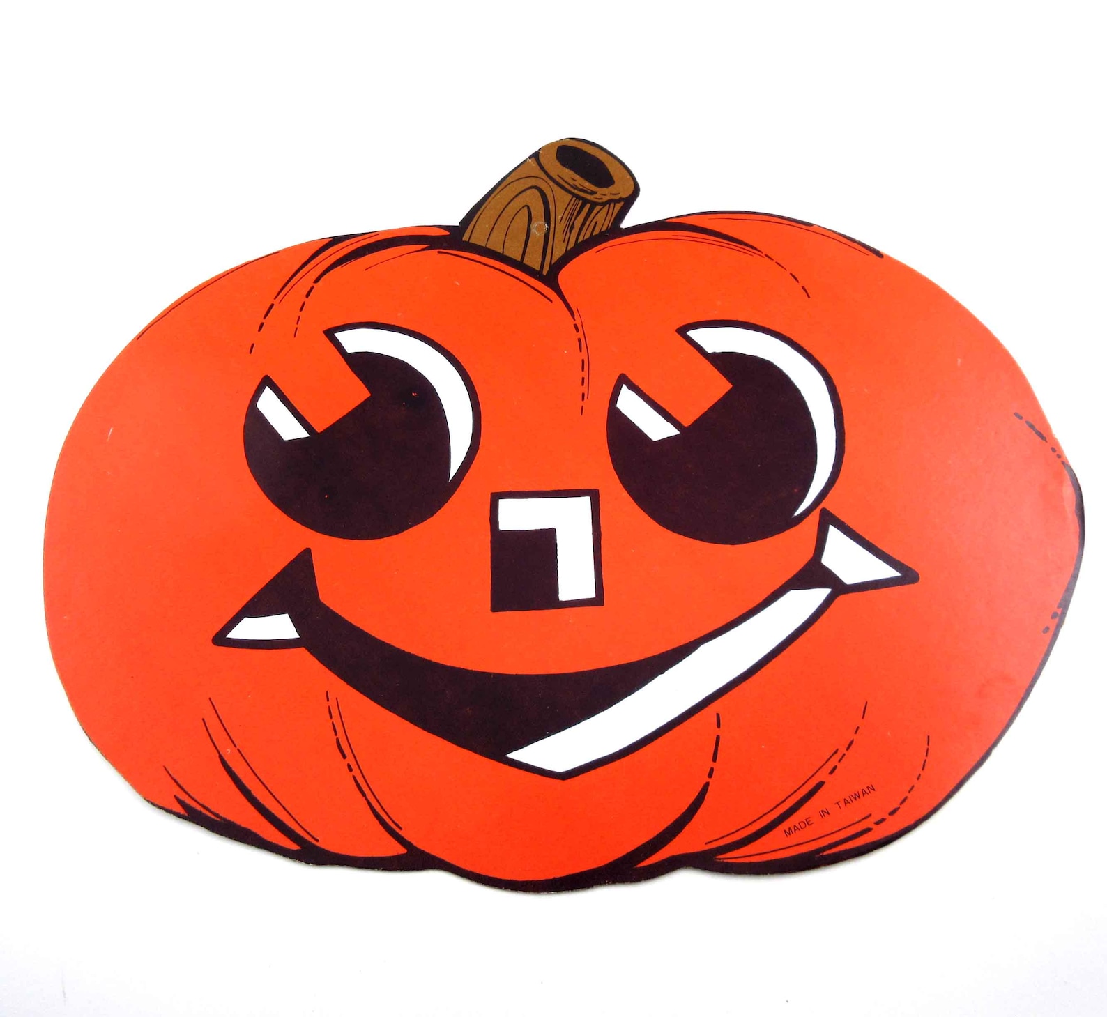 Vintage Cardboard Grinning Jack-o-lantern or JOL Halloween Die Cut or ...