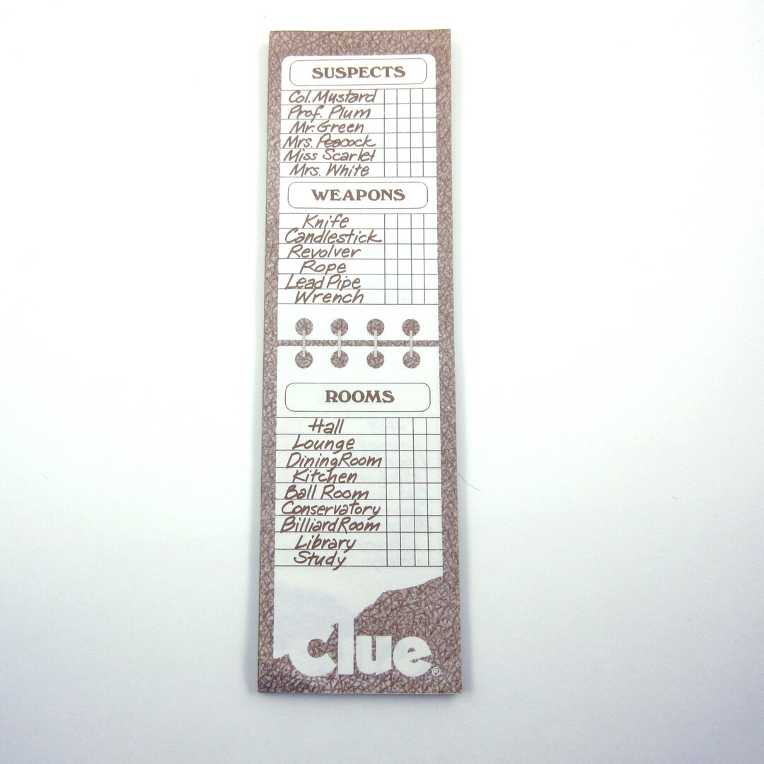 Vintage Clue Detective Game Score Sheets Set of 23 Replacement Parts - Etsy