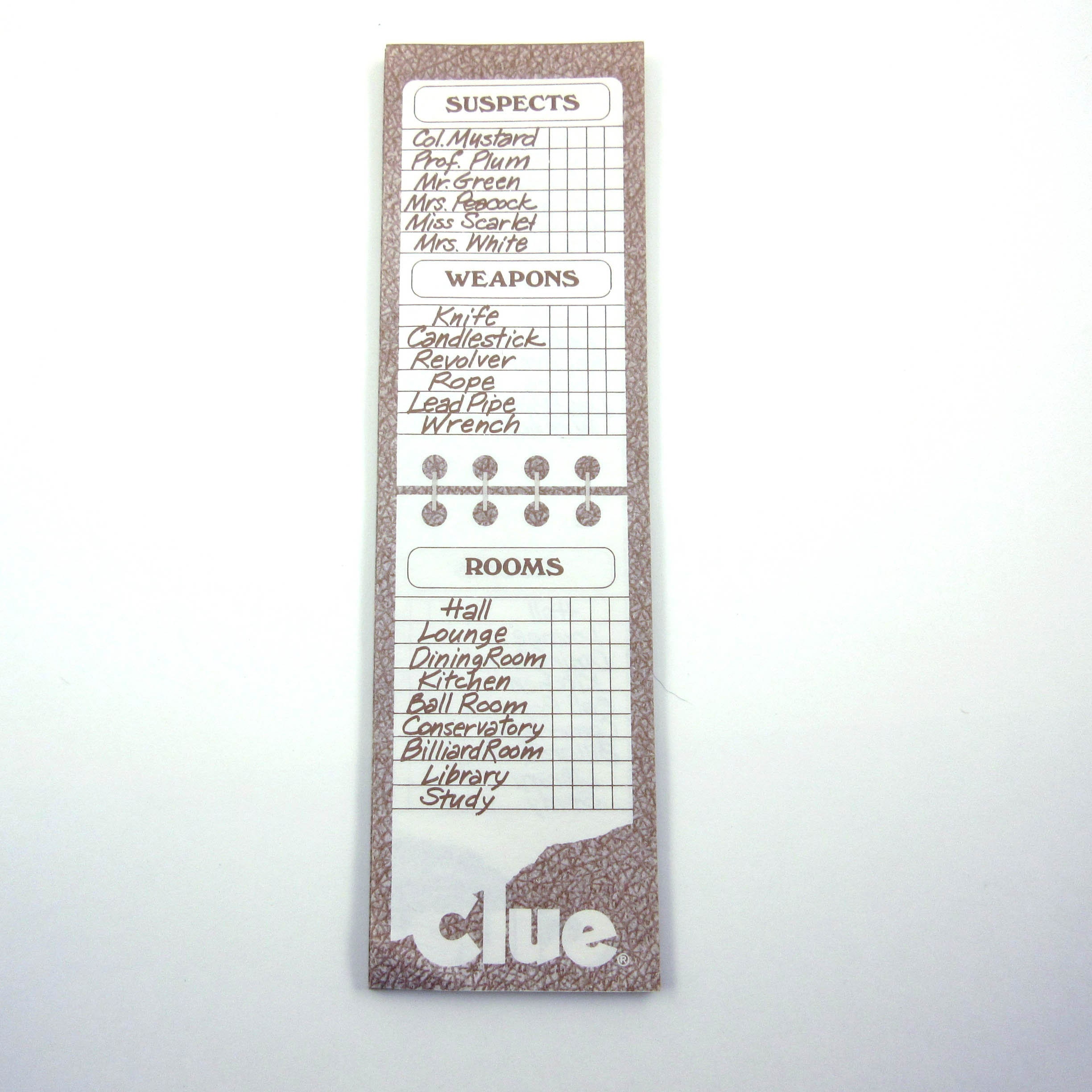 Clue Detective Notepad
