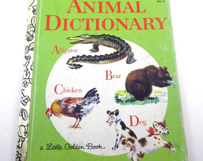Animal Dictionary Vintage 1970s Children's Little Golden Book by Jane ...