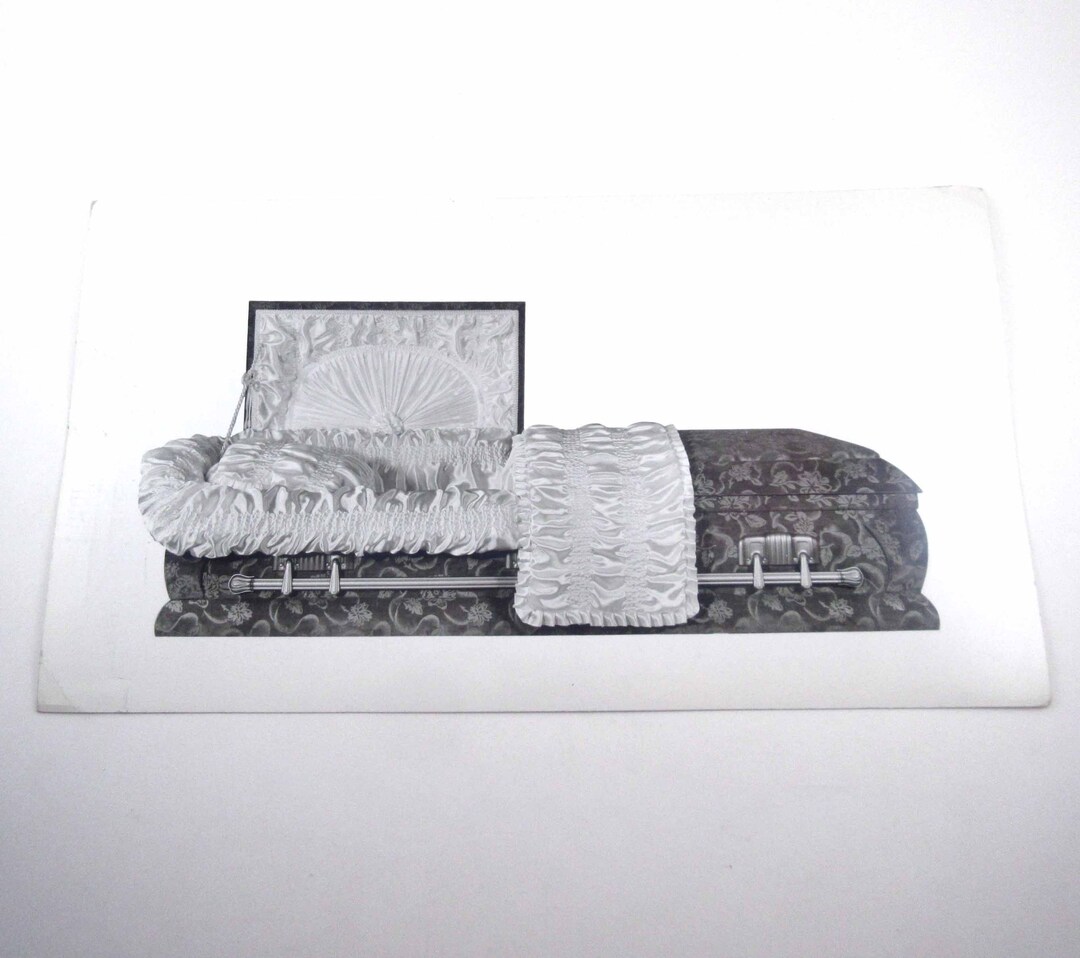 Vintage Coffin or Casket Sample Black White Photograph or Photo ...