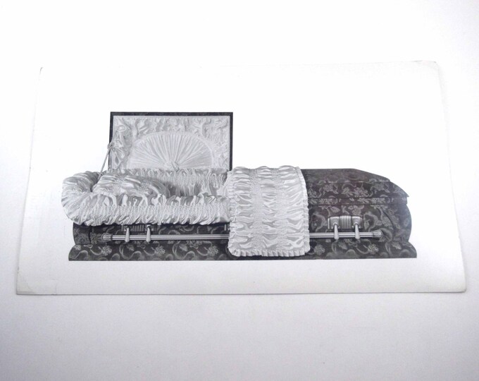 Vintage Coffin or Casket Sample Black White Photograph or Photo ...