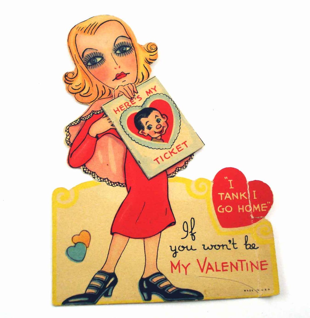 Vintage 1930s Valentine Card With Movie Star Greta Garbo Holding Fold ...