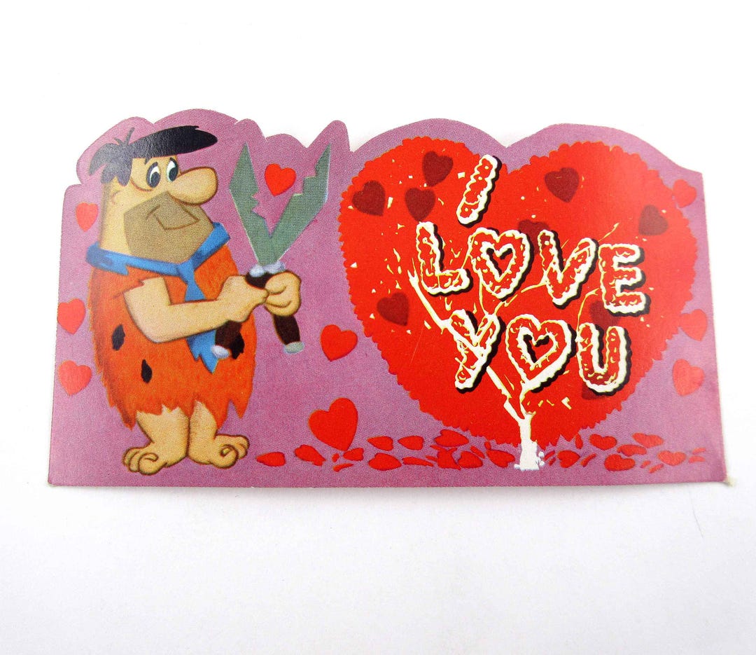 Vintage Children's Valentine Card With Fred Flintstone Hanna Barbara ...