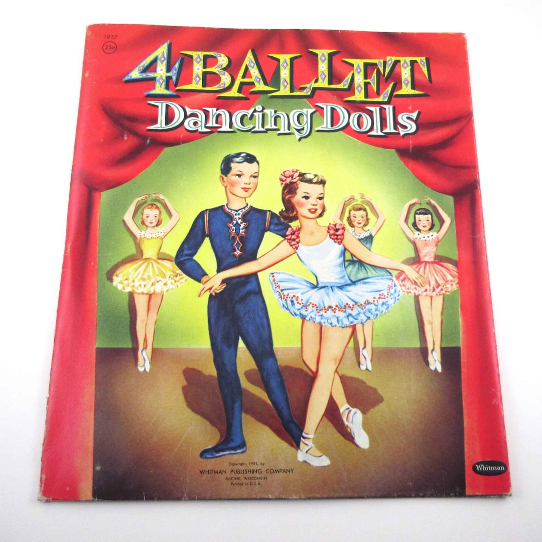 Vintage 1950s 4 Ballet Dancing Paper Dolls Dancers With Original Folder ...