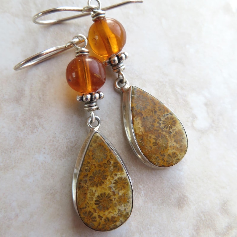 Genuine Amber Coral Jewelry - Etsy