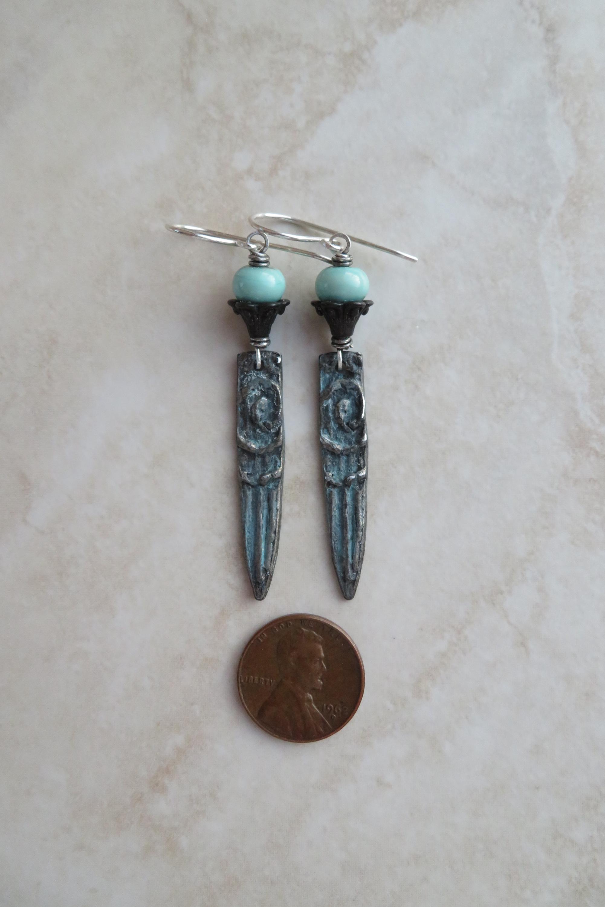 Medieval Daggers ... Artisan Primitive Pewter and Glass Lampwork ...