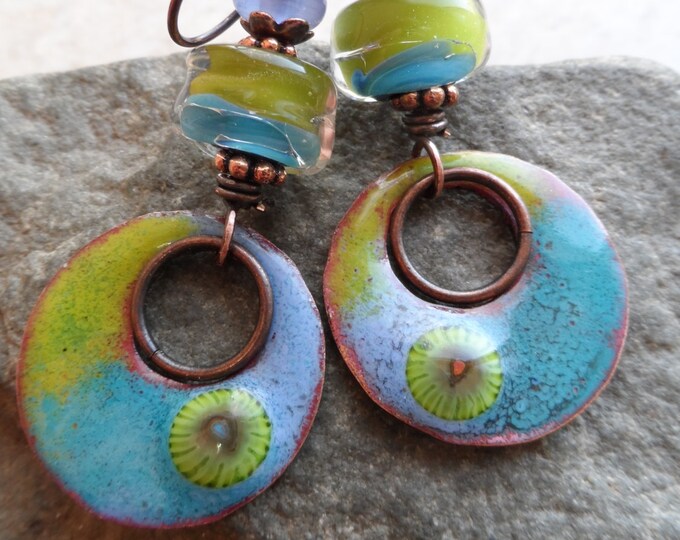 Color Blocks A Go-go ... Artisan-made Lampwork Enameled - Etsy