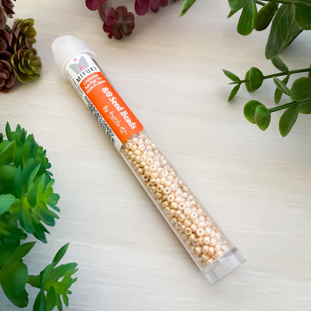Miyuki Size 8/0 Seed Beads, 22 Gram Tube, Beige Glazed Luster - Etsy