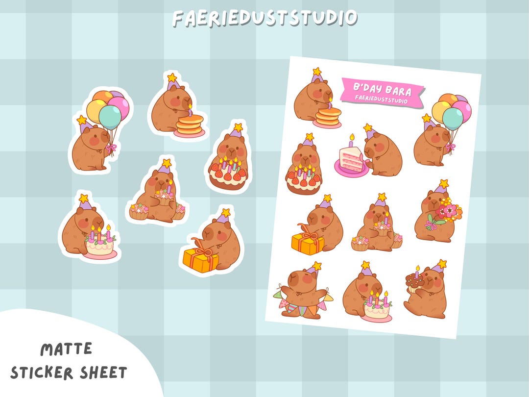 B'day Bara Sticker Sheet | Cute Sticker Sheet | Kawaii Sticker ...