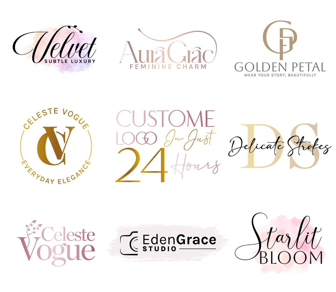 Custom Watercolor Hand Drawn Logo, Logo Design Custom for Business ...