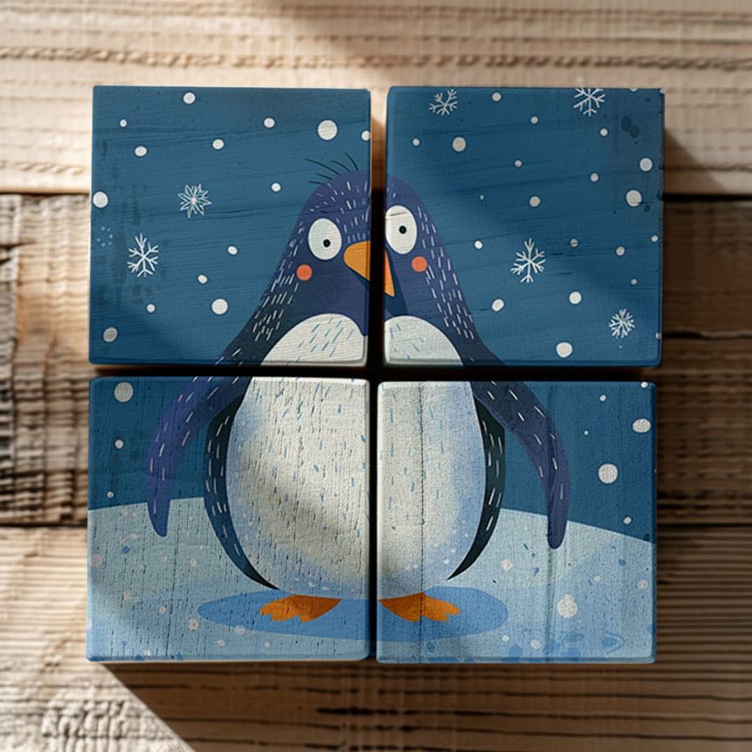 6 Sided Cube Puzzles for Toddlers, Wooden Animals Building Blocks ...