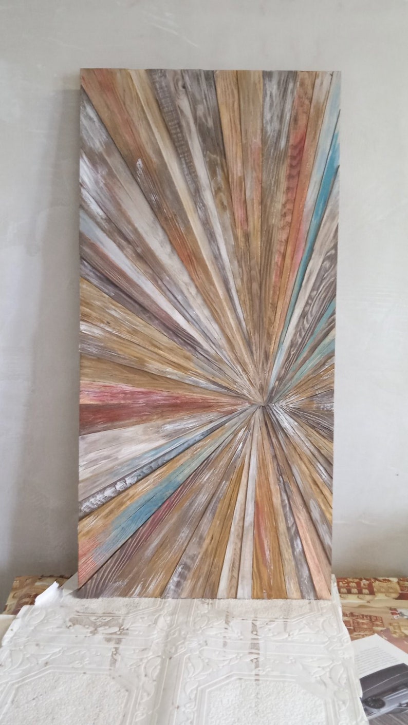 Native Wood Wall Art, Reclaimed Wood Wall Art Geometric, Modern ...