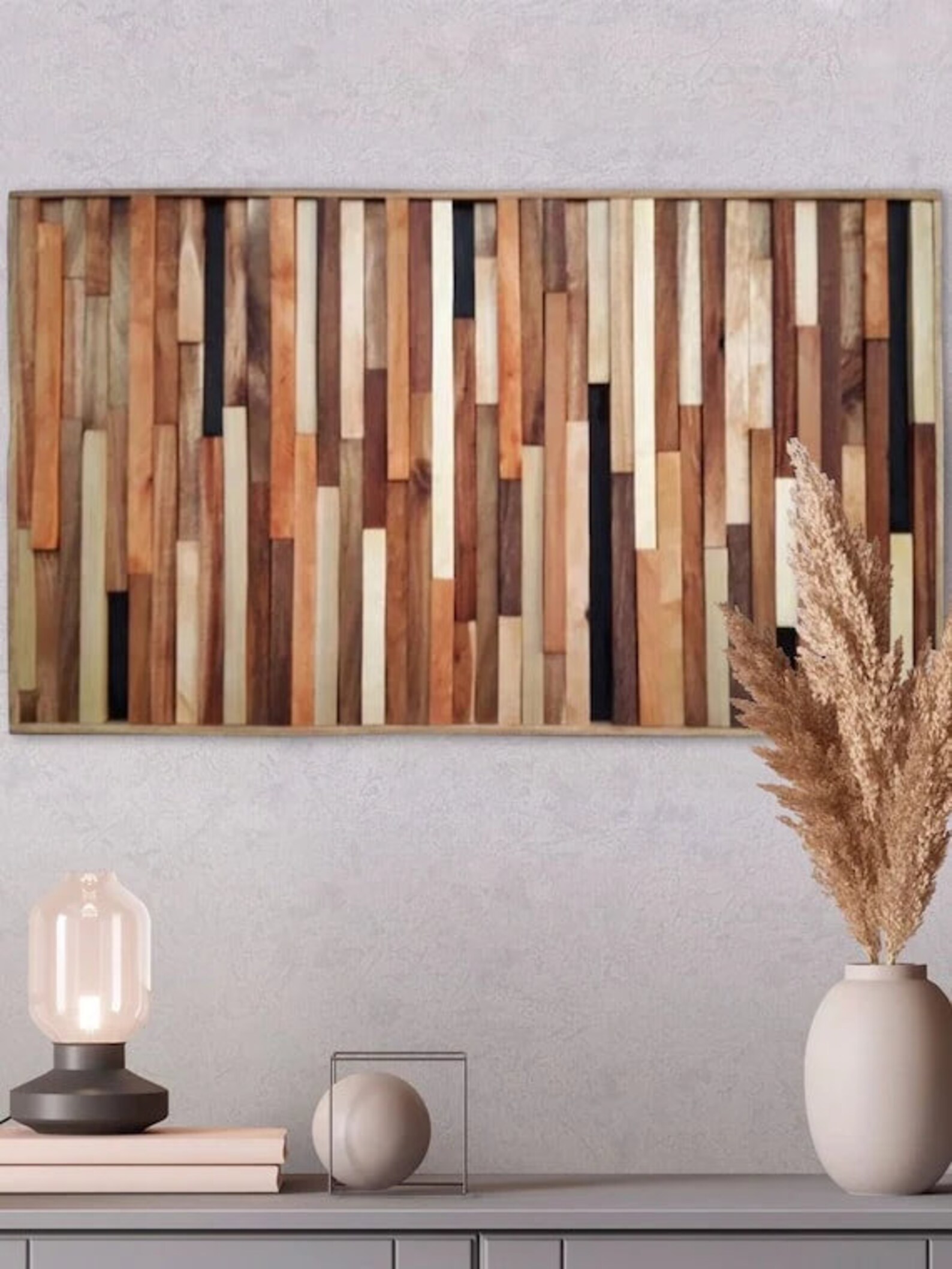 Reclaimed Wood Wall Art, Minimalist Geometric Wood Wall Art Rustic Wood ...