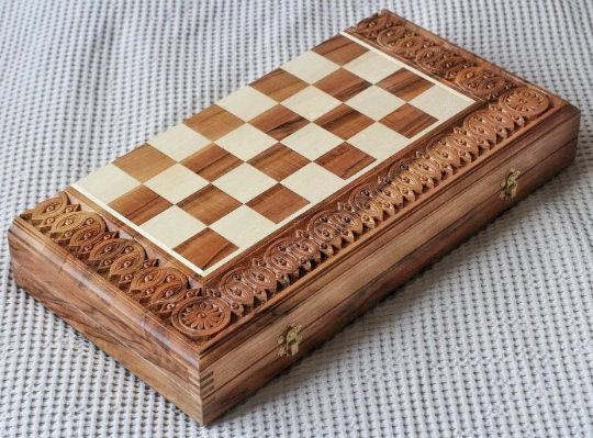Luxury Chessboard, Wood Chess Set 3 in 1, Сhess Table Board With ...
