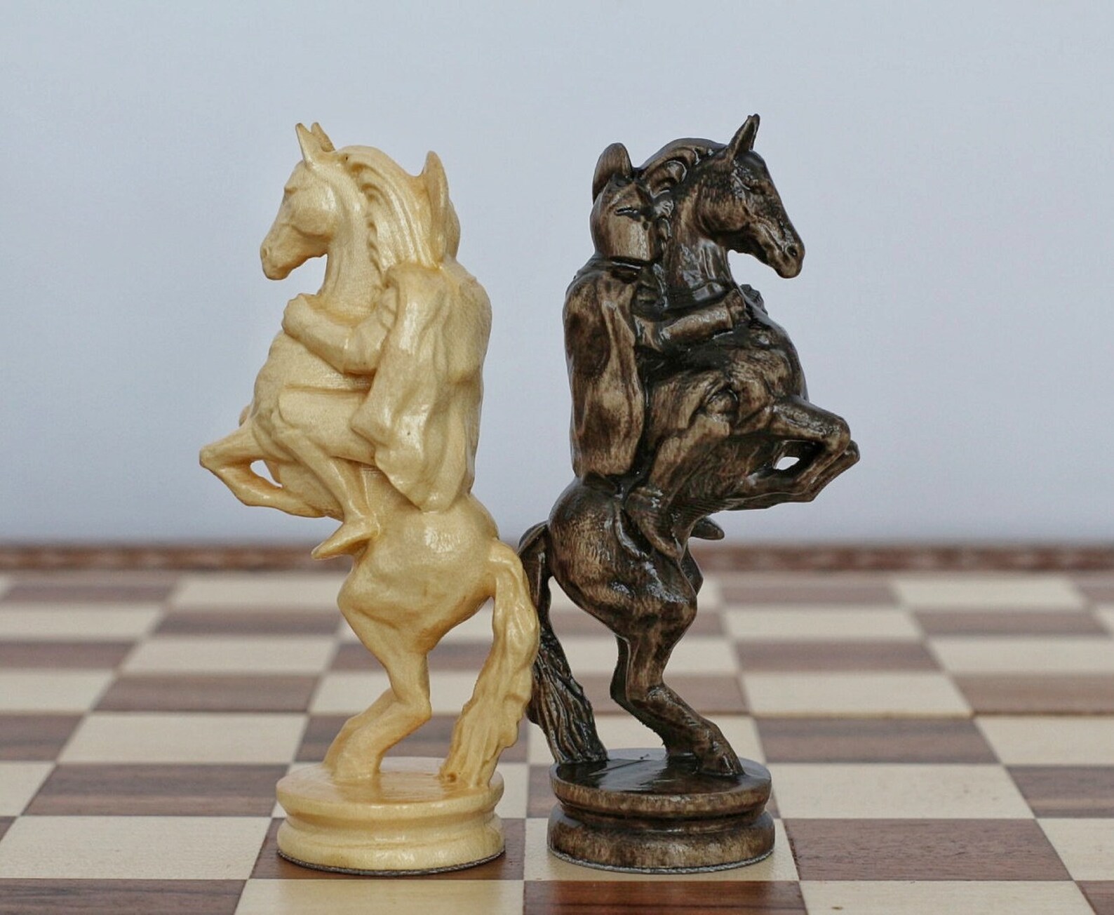 Medieval Themed Chess Set Pieces, Large Wood Carving Chess Pieces With ...