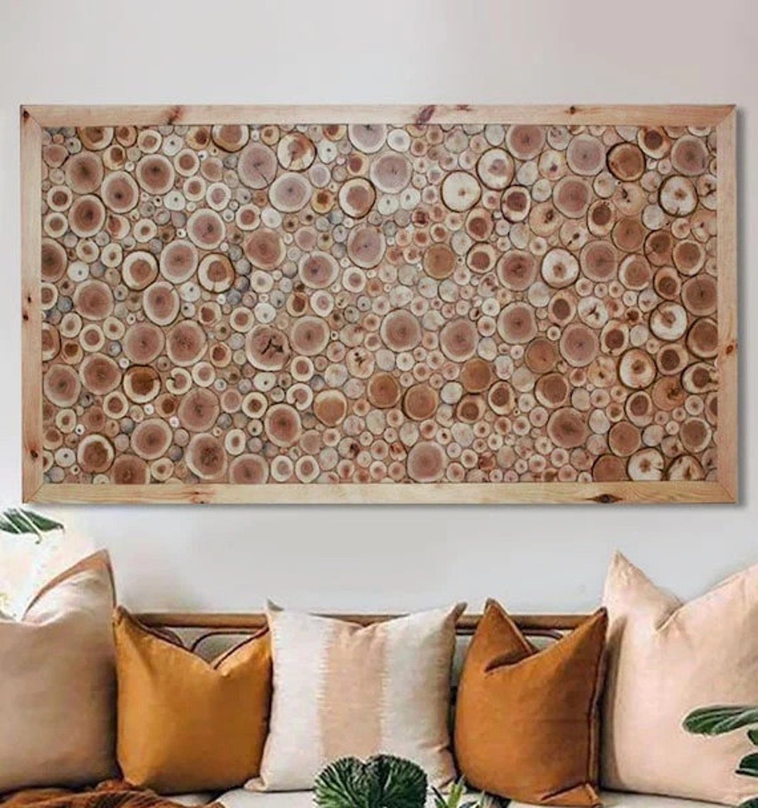 Farmhouse Wood Wall Panel, Modern Reclaimed Wood Wall Art Geometric ...