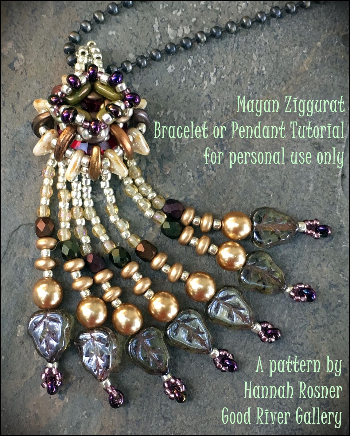 Bead Pattern Mayan Ziggurat Beaded Bracelet or Pendant - Etsy