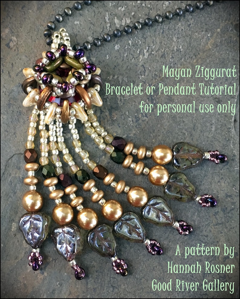 Bead Pattern Mayan Ziggurat Beaded Bracelet or Pendant Tutorial ...