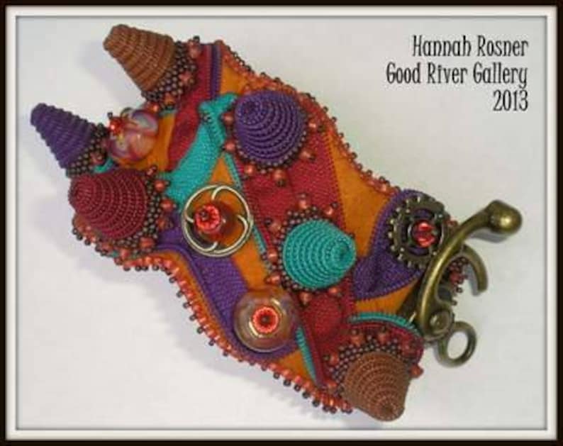 Bead Pattern - Zipperlicious Cone Steampunk Bracelet - Bead Embroidery ...