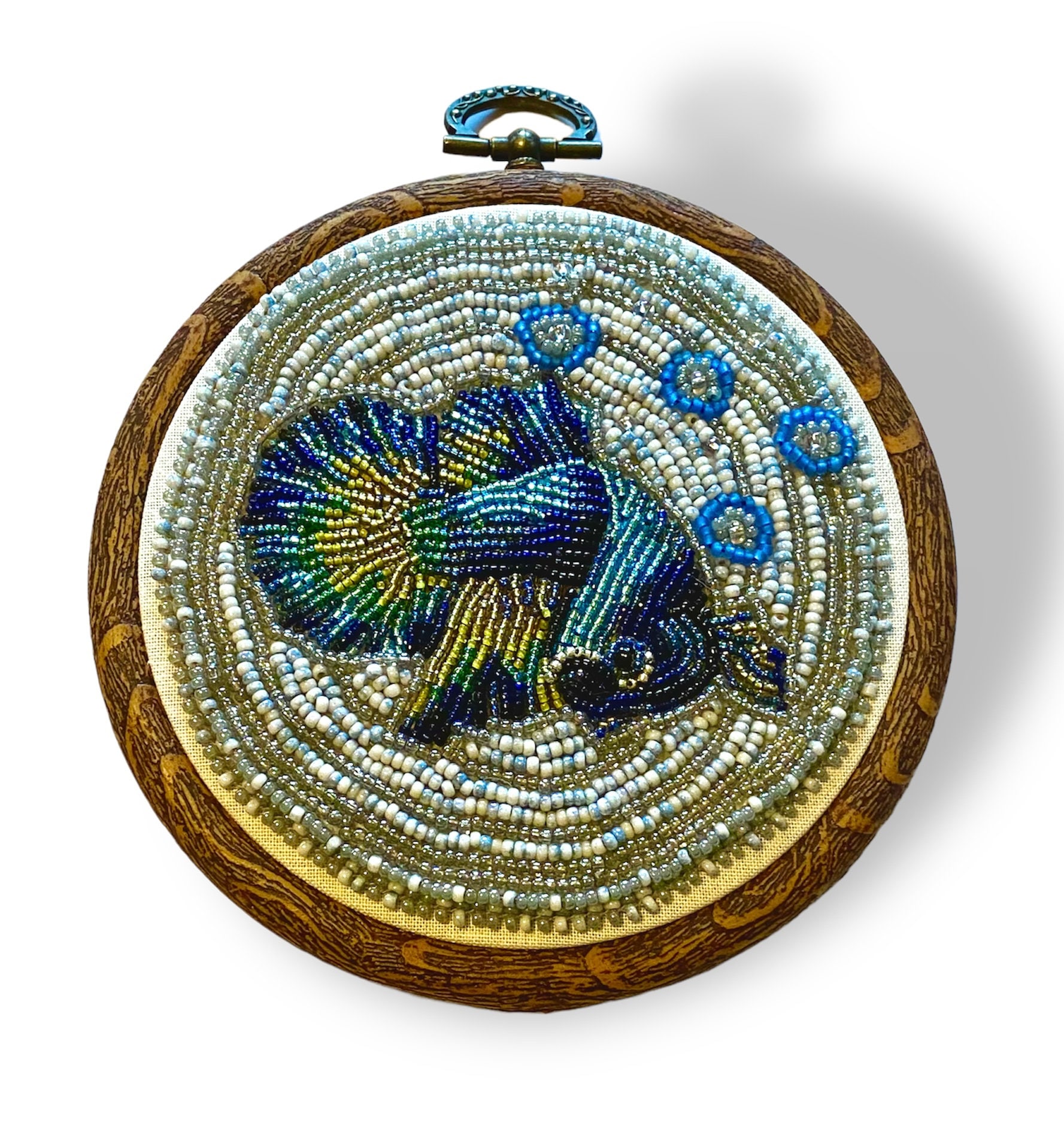 Blue Fighting Fish Betta Fish Seed Bead Painting Wall Hanging Hannah Rosner Designs - Etsy