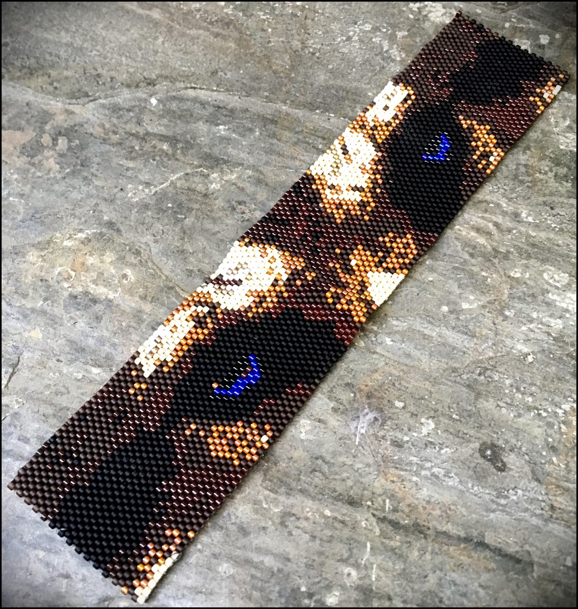 Bead Pattern Wolf Eyes Beaded Bracelet Peyote Stitch or Loomwork ...