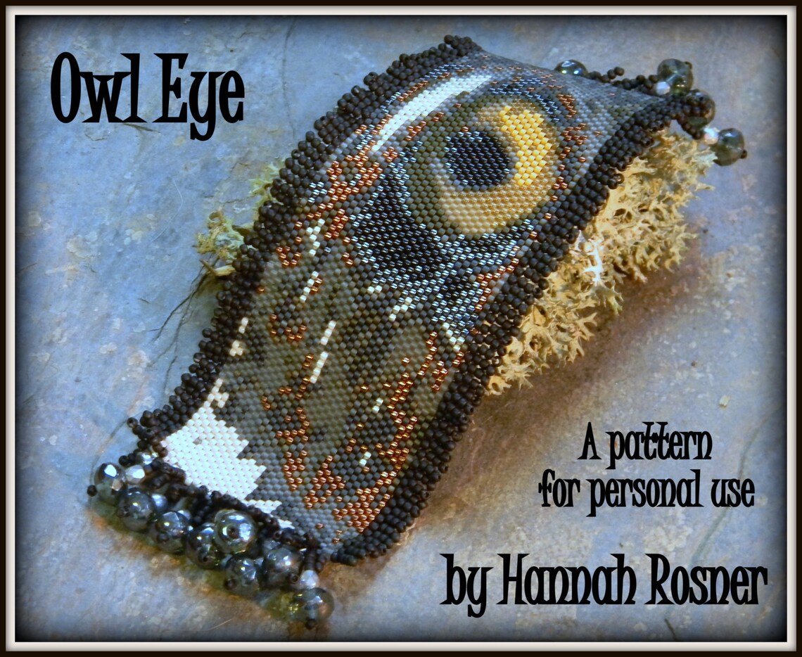 Bead Pattern - Owl Eye Beaded Bracelet Peyote Stitch or Loomwork ...