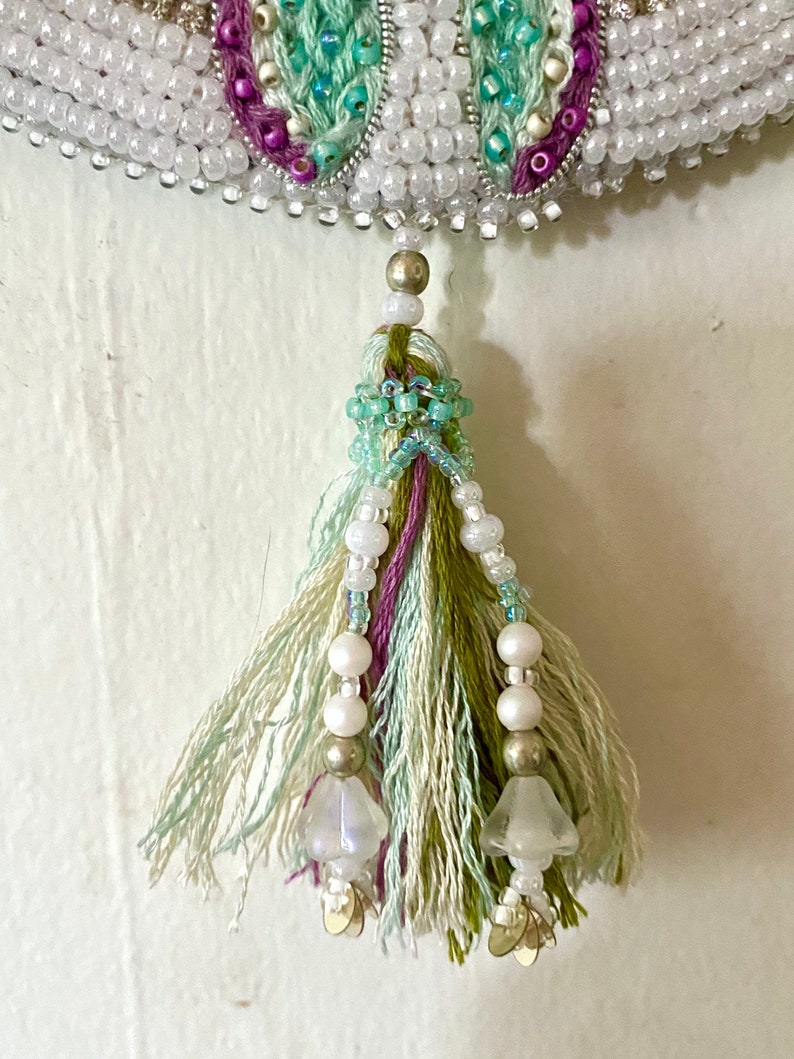 Moon Moth Luna Moth Seed Bead Goldwork & Thread Painting - Etsy