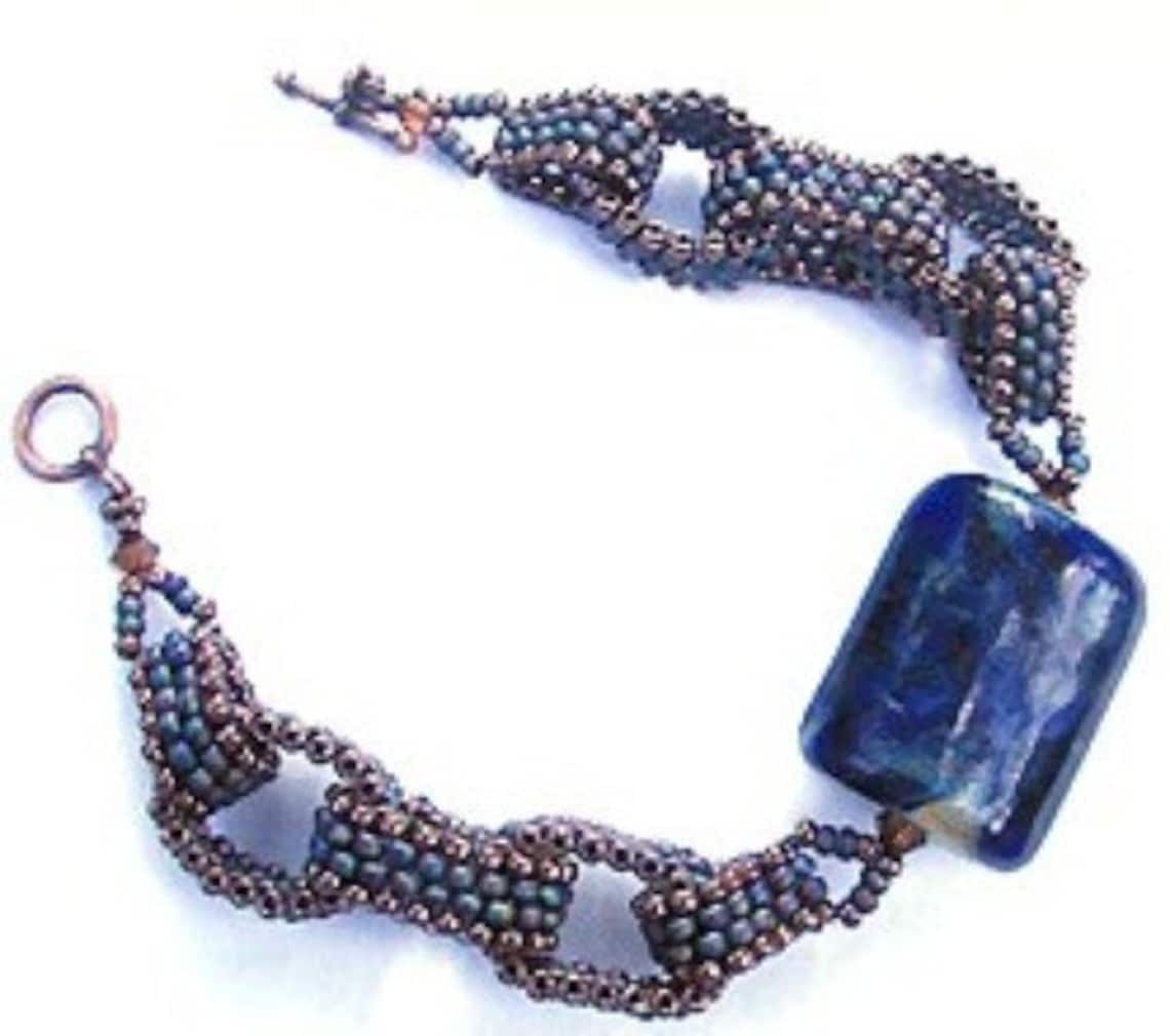 Bead Tutorial Peyote Stitch Chain Lampwork Necklace or Bracelet With ...