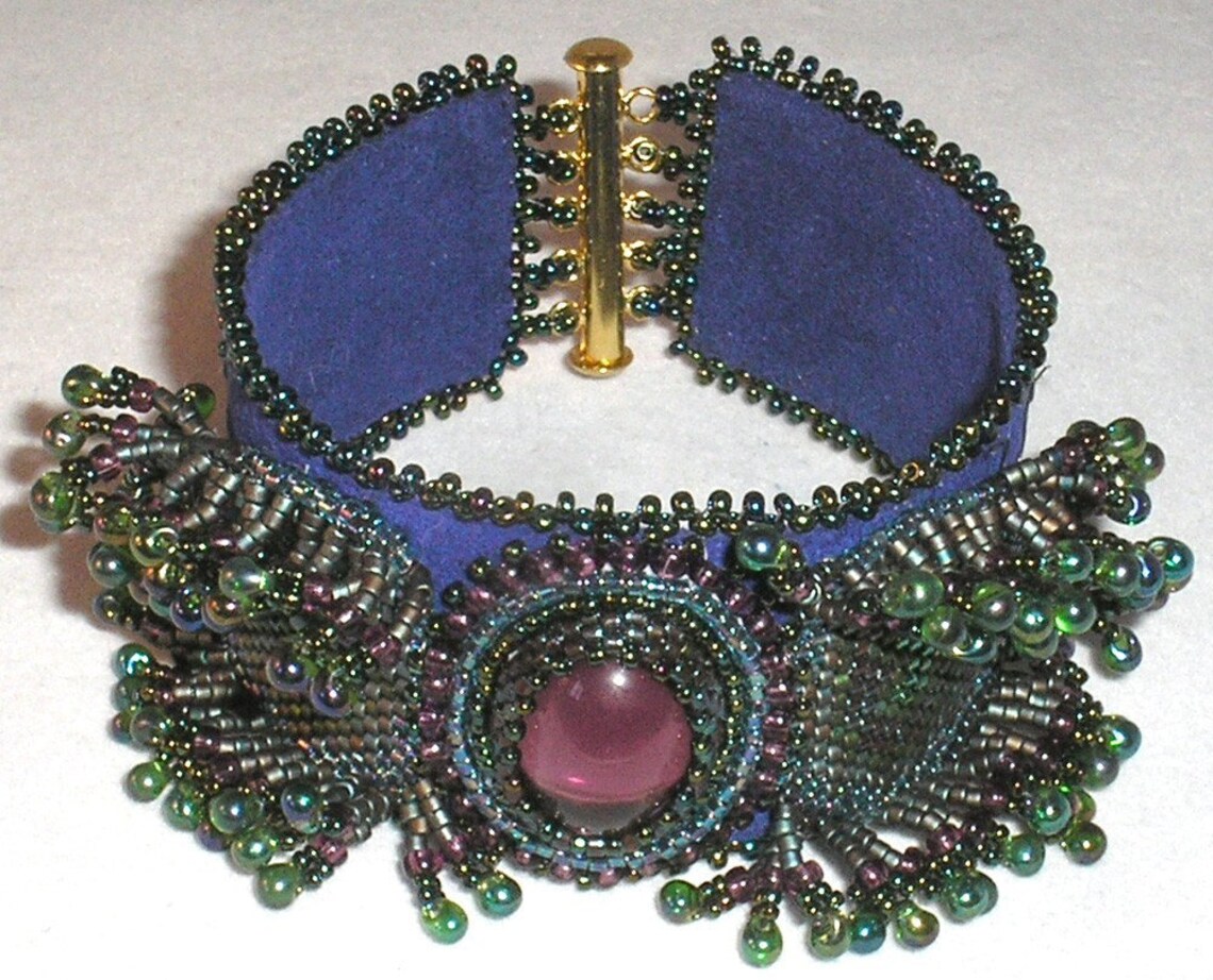 Beading Pattern Peacock Feather Bead Embroidered, Peyote Stitch and ...