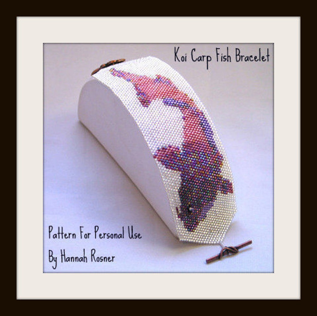 Beading Pattern Koi Carp Fish Beaded Bracelet - TUTORIAL INSTRUCTIONS ...