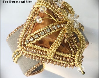 Peyote Stitch Bead Pattern Royal Ruffles Beaded Bracelet Tutorial ...